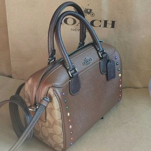 Coach | Bags | Coach Rainbow Rivets Mini Bennett Satchel Nwt | Poshmark